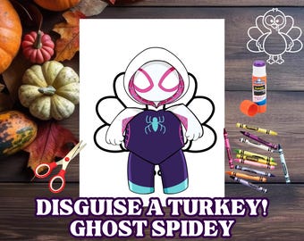 Disguise a Turkey-spiderman Template | Thanksgiving Craft Printable ...