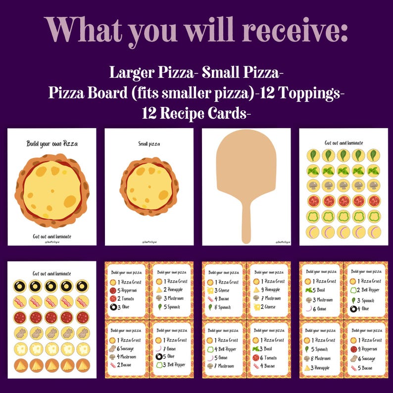 Build A Pizza, Pretend Play, Preschool Printable, Busy Book ...