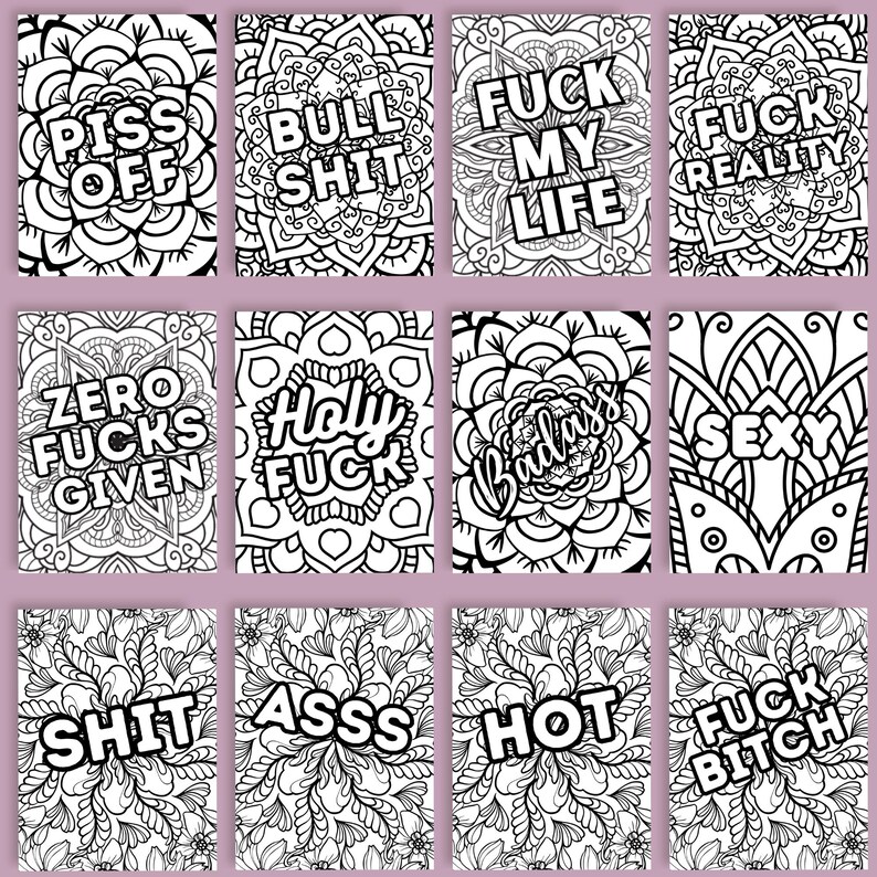 150+ Swear Words Coloring Pages for Adults - Printable Coloring Pages ...