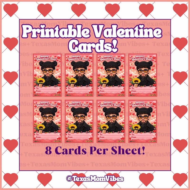 Bad Bunny Valentine Cards - Etsy