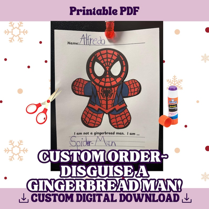 Custom Disguise a Gingerbread Man Template | Christmas Craft Printable ...