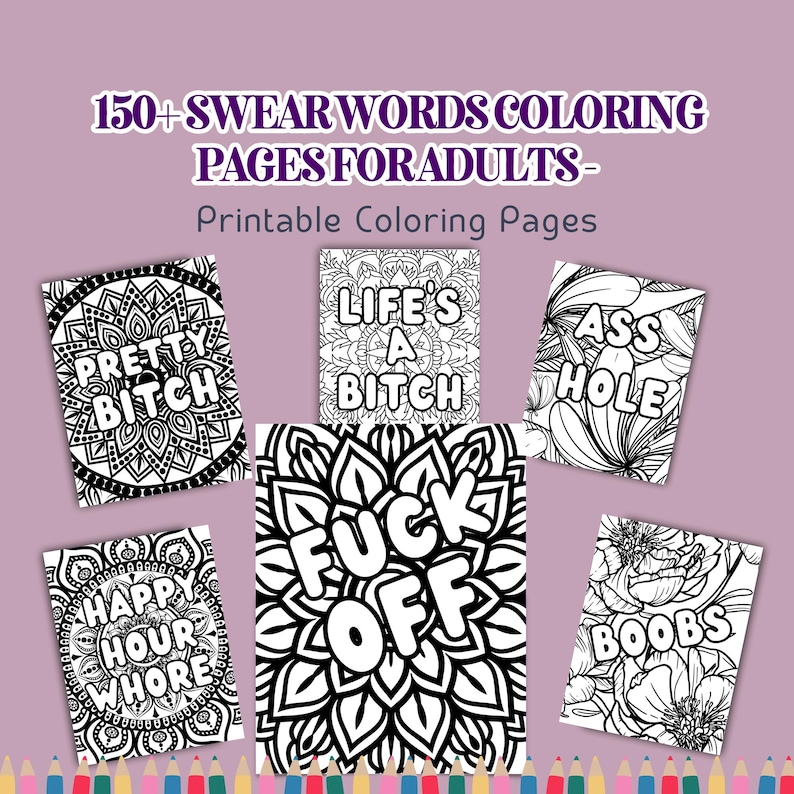 150+ Swear Words Coloring Pages for Adults - Printable Coloring Pages ...