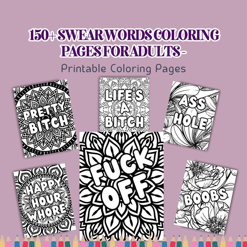 Swear Words Coloring - Etsy