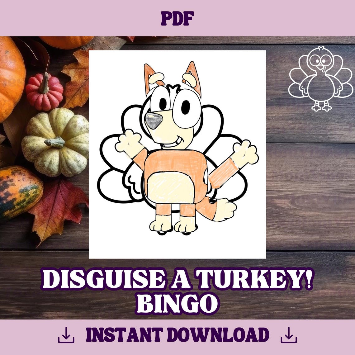 Disguise a Turkey-bingo Dog Blank Template | Thanksgiving Craft ...