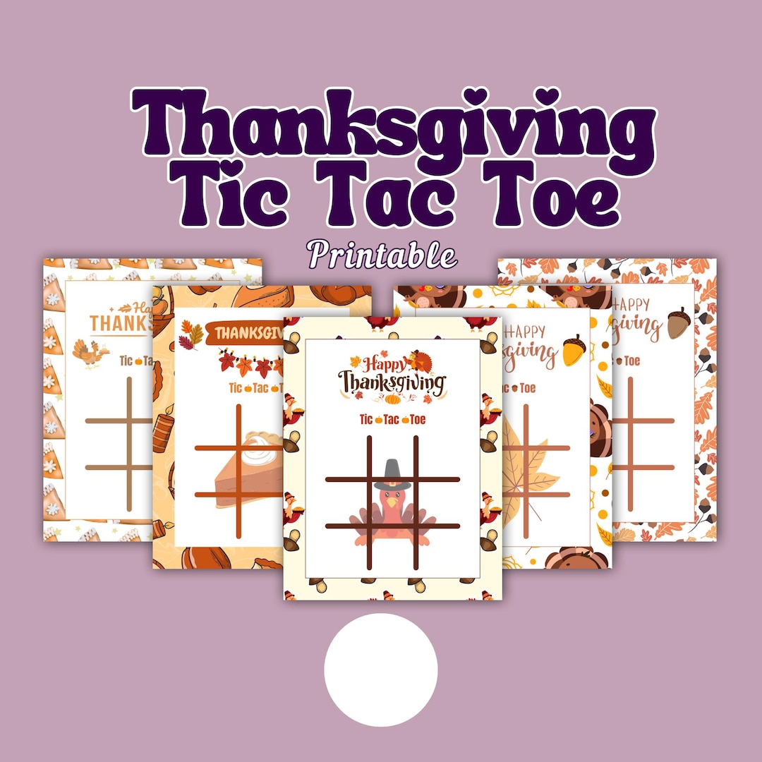 Thanksgiving Tic Tac Toe Printable, Instant Download, Kids Tic Tac Toe ...