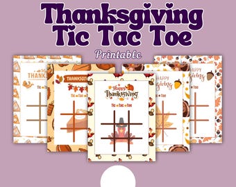 Thanksgiving Tic Tac Toe Printable, Instant Download, Kids Tic Tac Toe ...