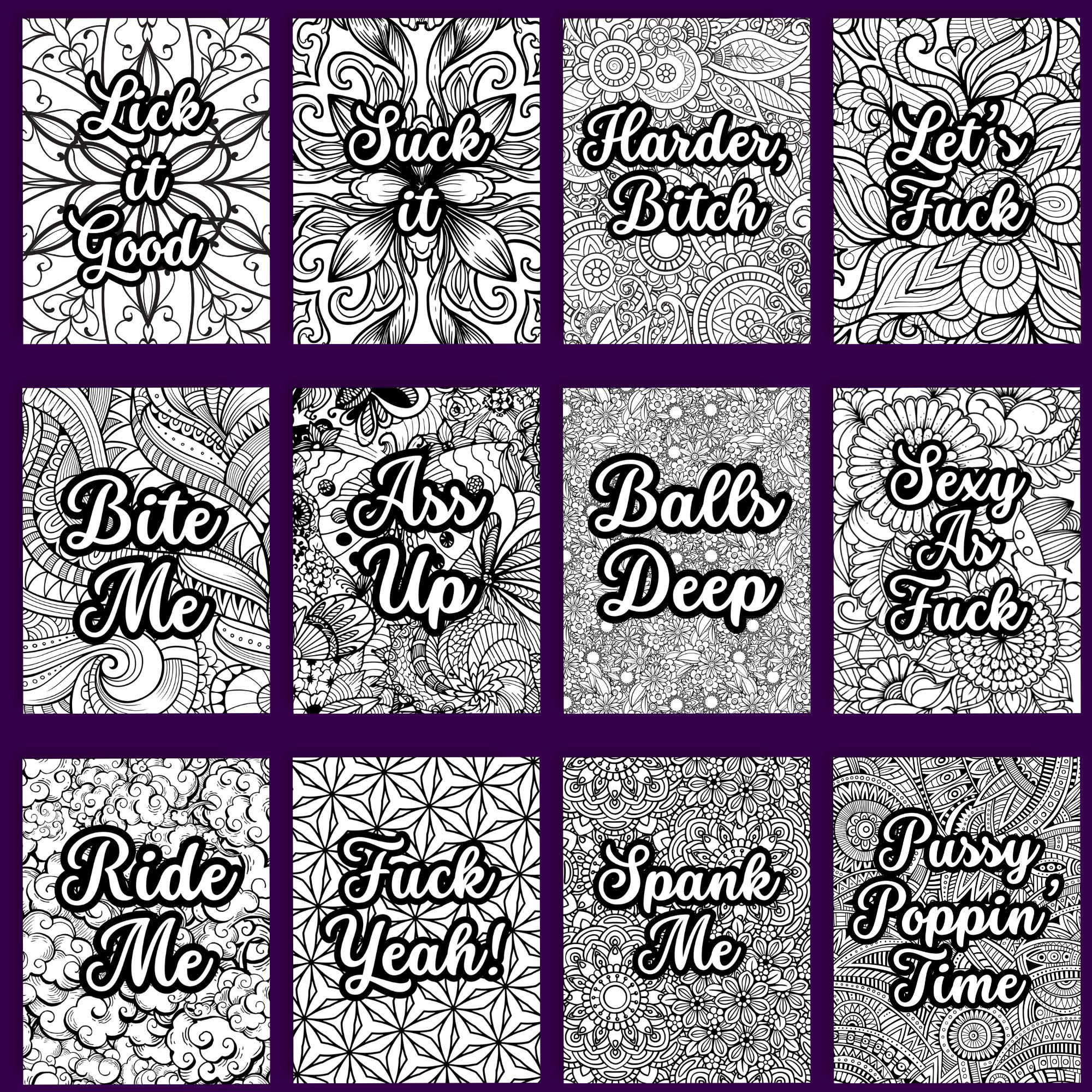 25-page Adult Naughty Coloring Book PDF | Funny Spicy Sayings ...