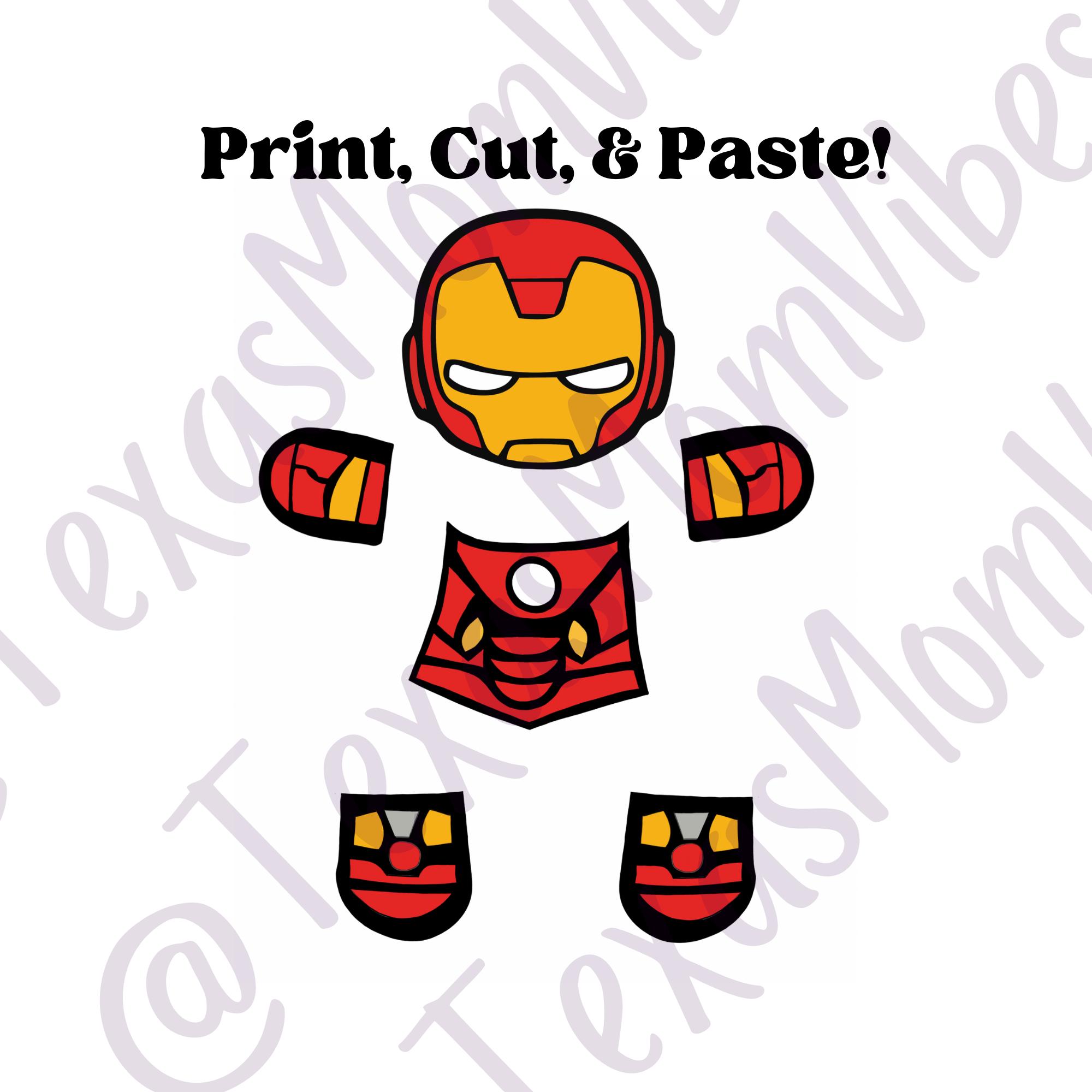Disguise a Gingerbread Man-iron Man Template | Christmas Craft ...