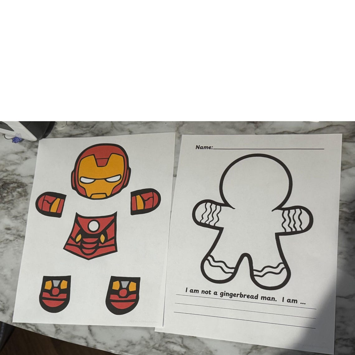 Disguise a Gingerbread Man-iron Man Template | Christmas Craft ...