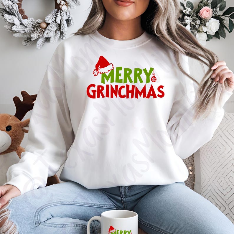 Merry Grinchmas SVG and PNG Files Clipart, Christmas Print SVG, Digital ...