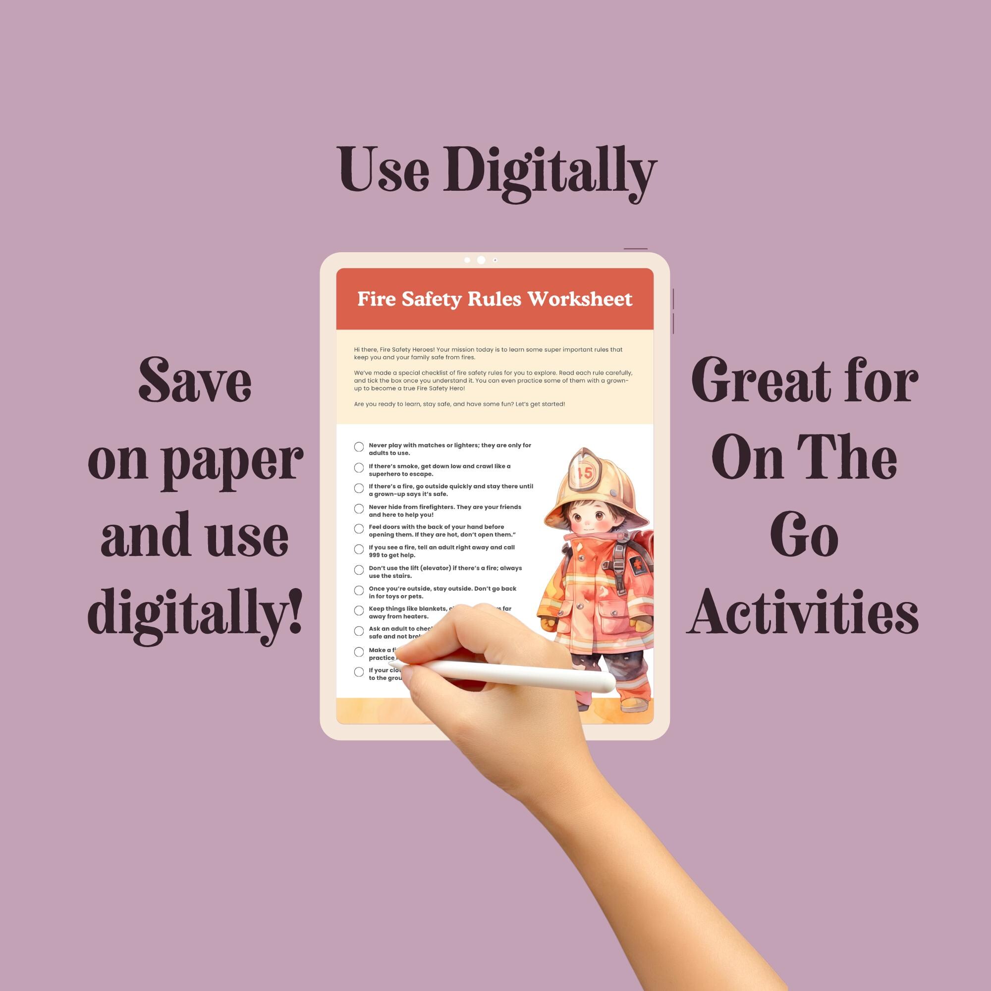 Fire Safety Worksheets Kids Fire Escape Plan Printable, Educational PDF ...