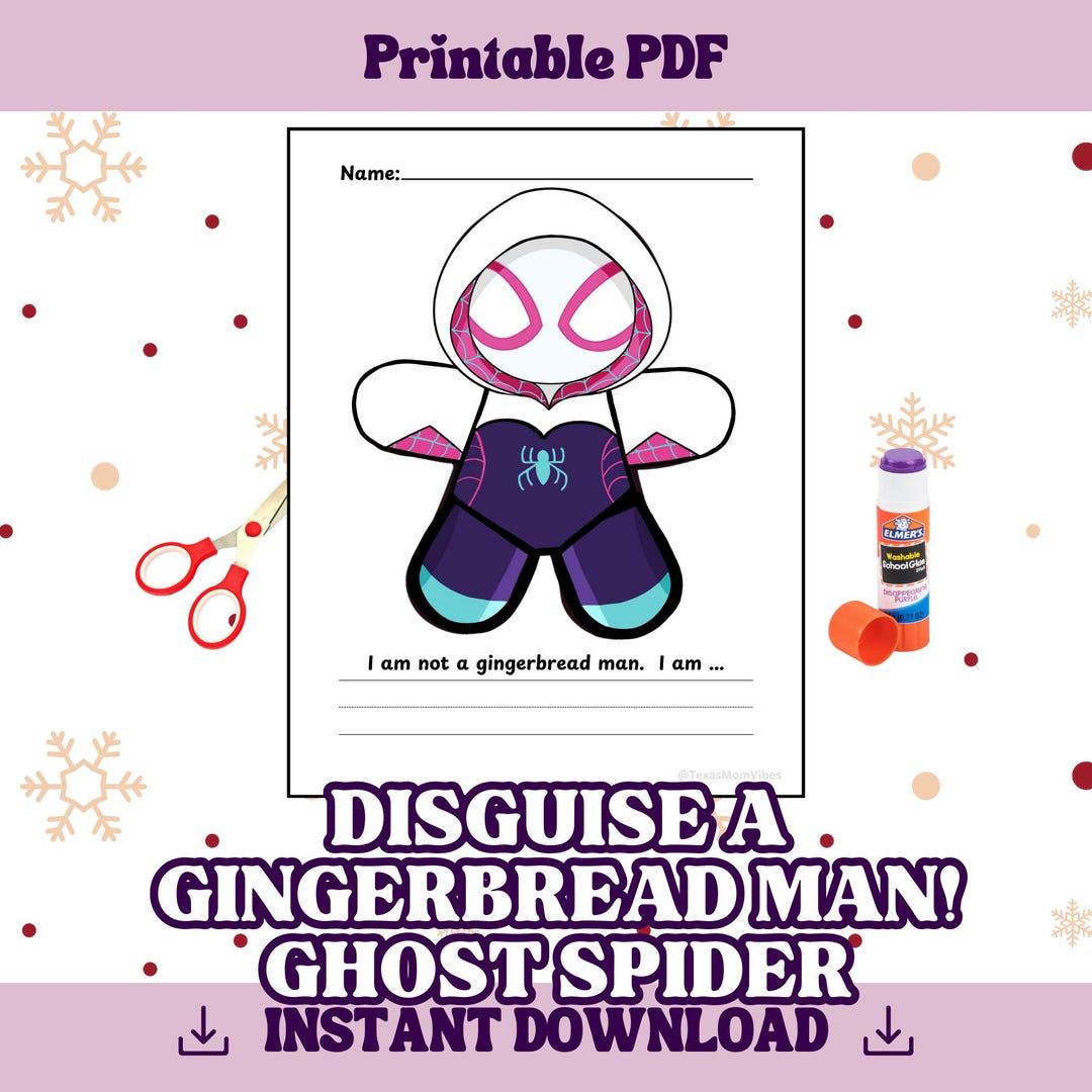 Disguise a Gingerbread Man-ghost Spider Template Christmas Craft ...