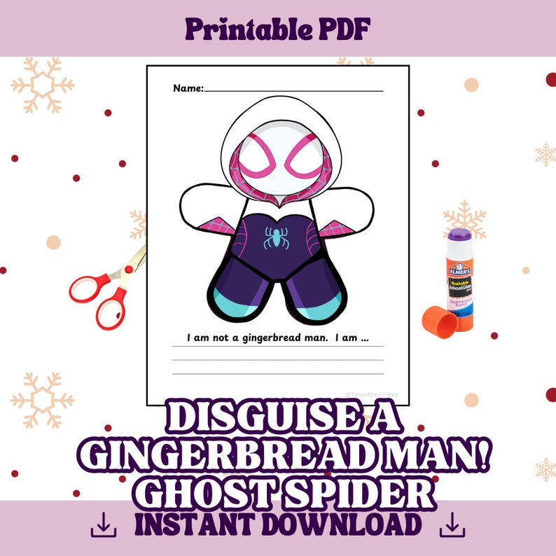 Disguise a Gingerbread Man-ghost Spider Template Christmas Craft ...