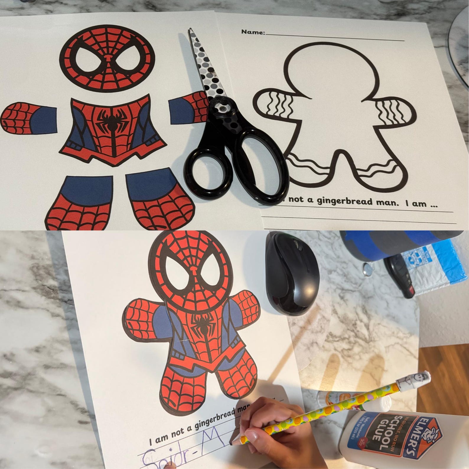 Disguise a Gingerbread Man-spiderman Template | Christmas Craft ...