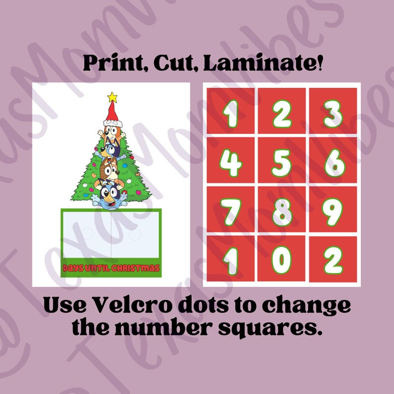 Christmas Countdown-blue Dog | DIY Advent Calendar for Kids | Holiday ...