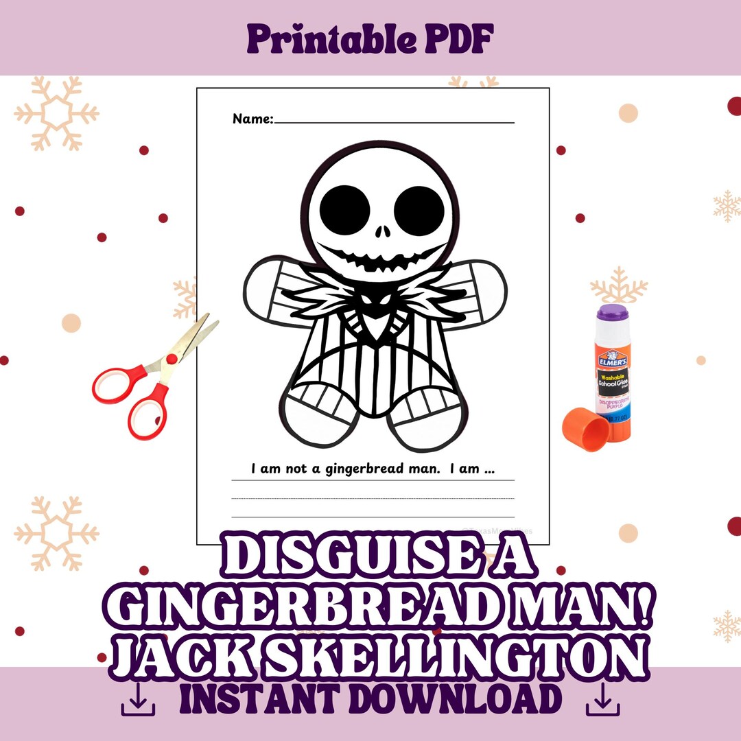 Disguise a Gingerbread Man - Jack Skellington Printable | Nightmare ...
