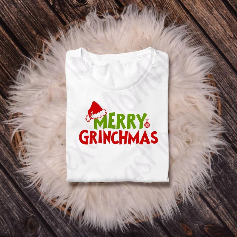 Merry Grinchmas SVG and PNG Files Clipart, Christmas Print SVG, Digital ...