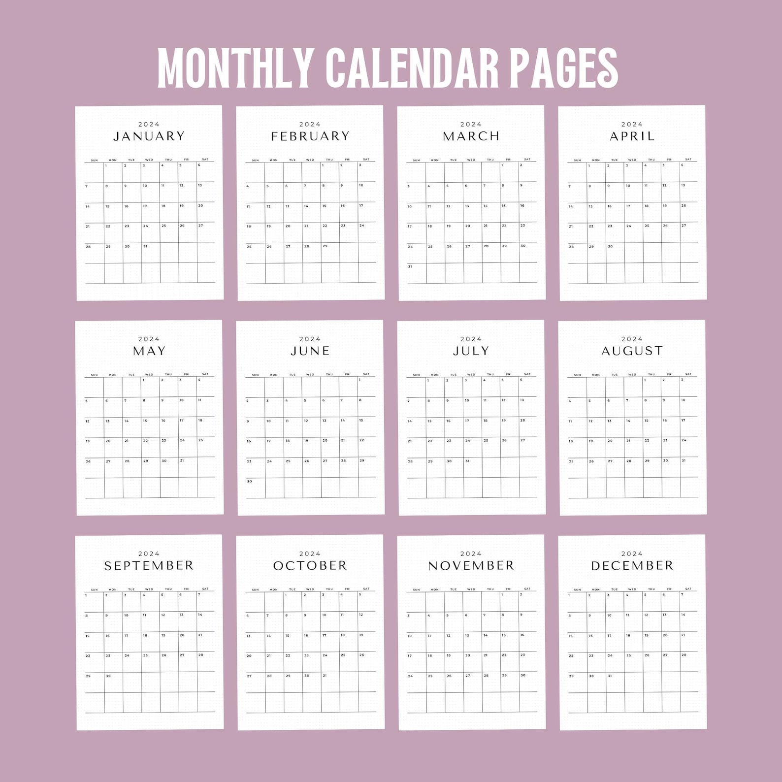 2025 Printable Bullet Journal, Bujo Template, Bullet Journal Pages ...