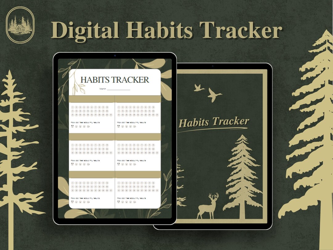 Digital Habits Tracker Template, Canva Template, Daily Habits, Instant ...