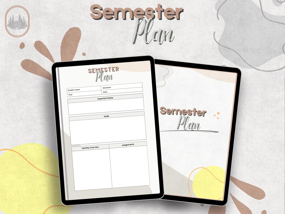 Digital Semester Plan Template, Canva Template, Academic Planner ...