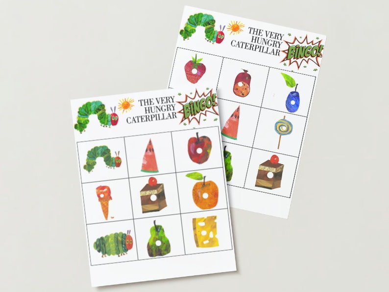 The Very Hungry Caterpillar Bingo Game-printable (INSTANT PDF Download ...