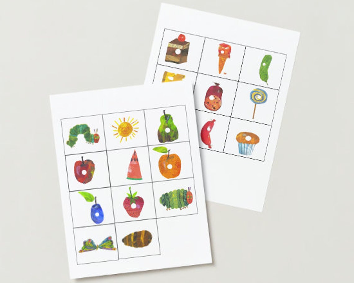 The Very Hungry Caterpillar Bingo Game-printable (INSTANT PDF Download ...