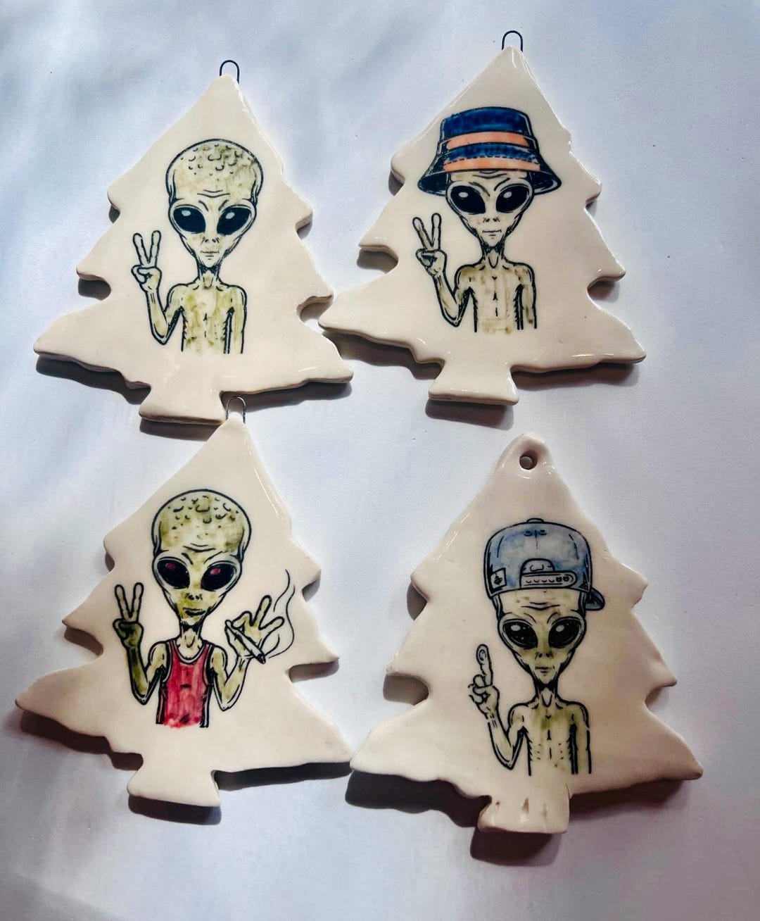 Alien Christmas Ornament Set - Etsy