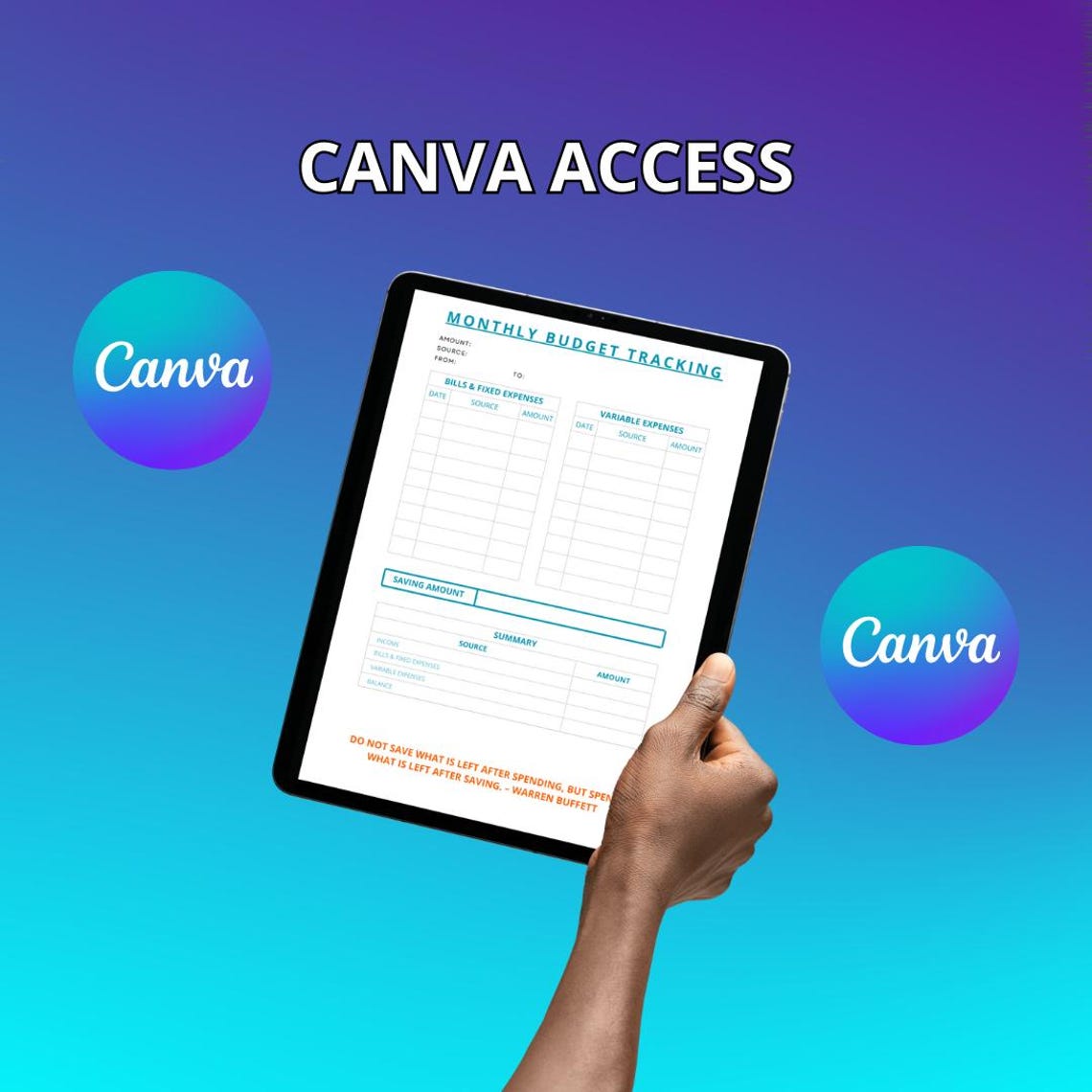 Monthly Budget Tracker Template – Easy Canva Template to Track All Your ...