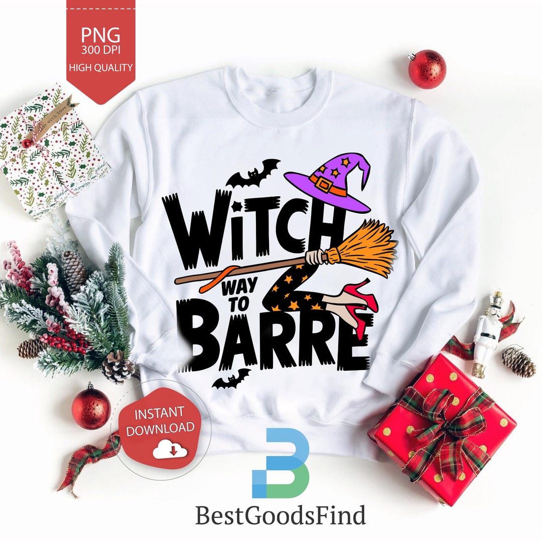 Witch Way to Barre SVG & PNG - Funny Halloween Workout Design, Spooky ...