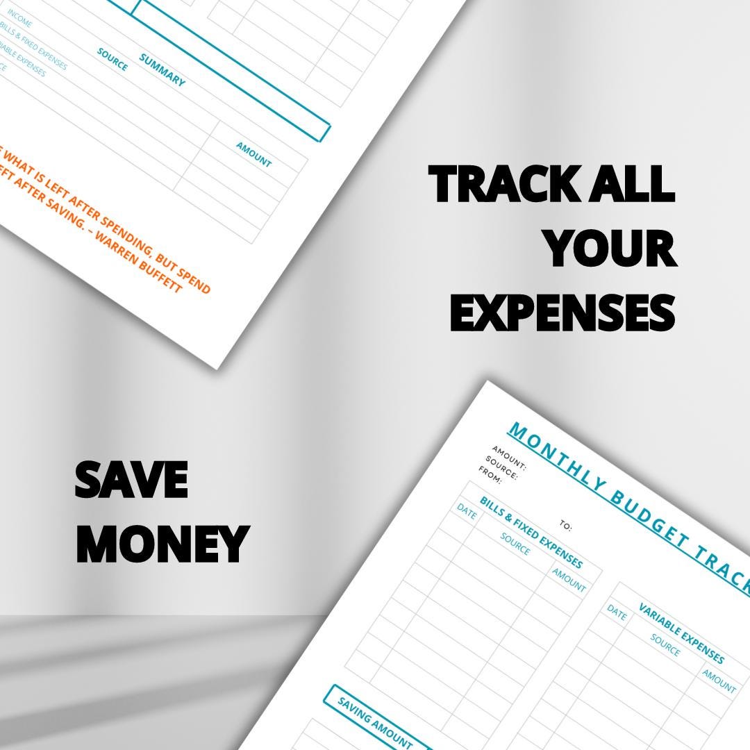 Monthly Budget Tracker Template – Easy Canva Template to Track All Your ...