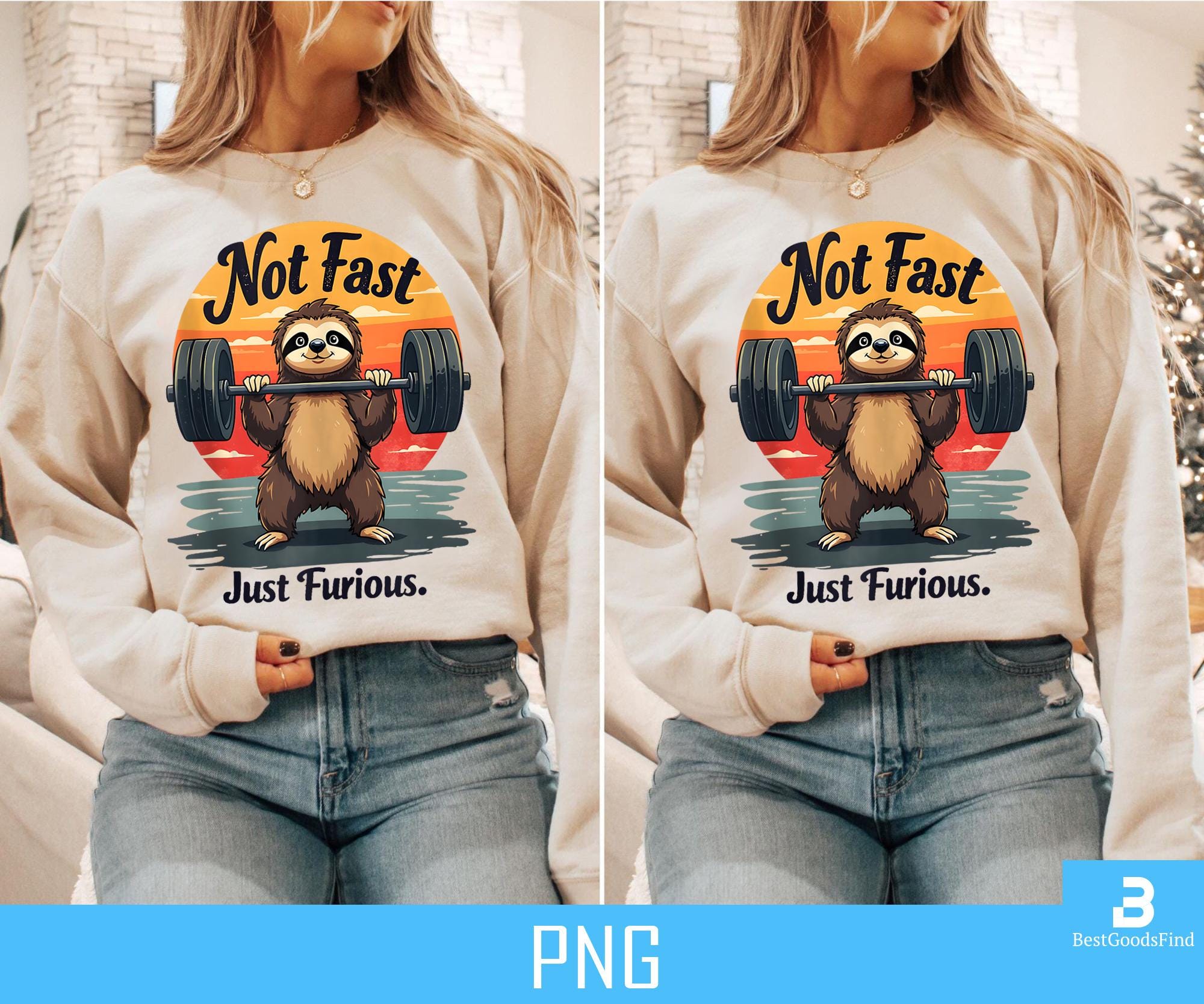 Not Fast Just Furious Sloth PNG - Funny Workout Digital Download - Gym ...