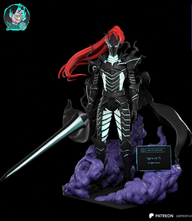 Igris Figurine - Solo Leveling - Legendary Dark Knight - 3D Resin Print ...