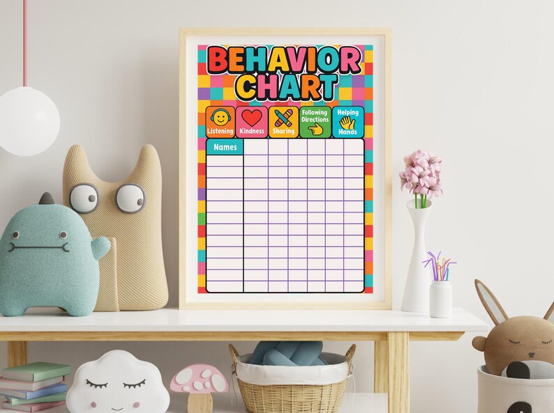 Classroom Behavior Chart | Rainbow Checker Digital Download | Teacher ...