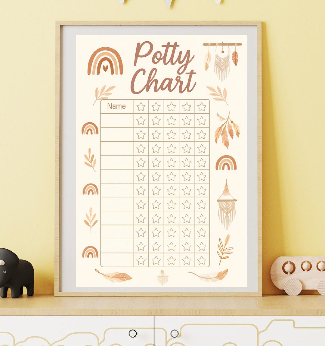 Boho Potty Training Reward Chart: Rainbow Star Tracker (PDF) - Etsy