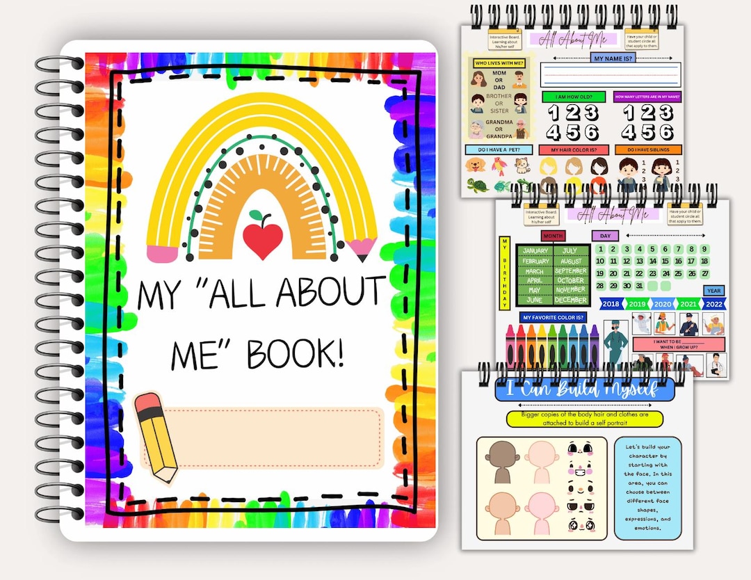Educational Preschool Activity Book, All About Me Workbook for Ages 2-5 ...