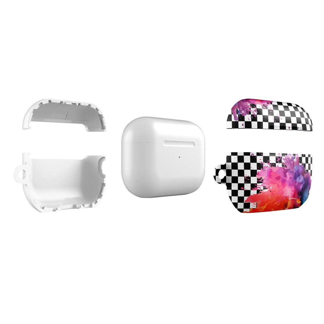 Case for Airpods®, Custom Air Pod Case Paint Splash Checkered Design ...