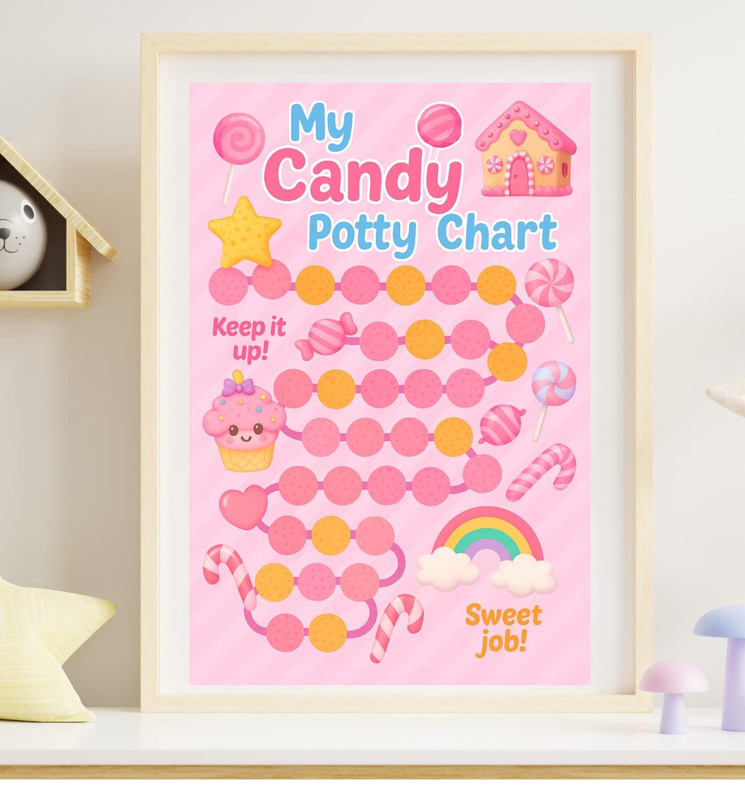 Candy Potty Training Chart for Girls: Fun Reward System (digital ...