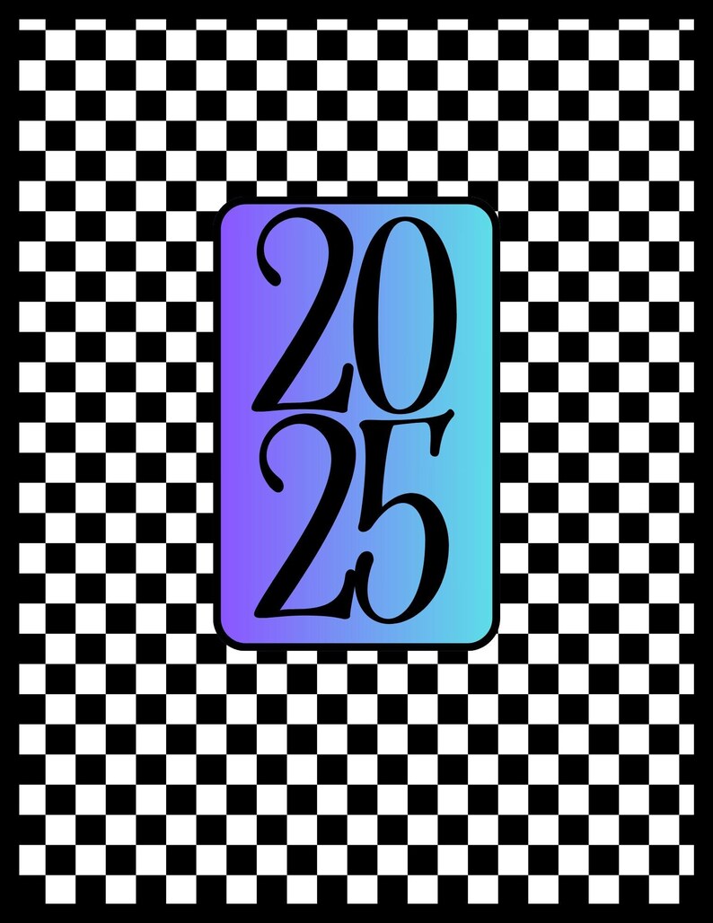 Modern 2025 Checker Print Planner, Budget Tracker, Fitness Log ...