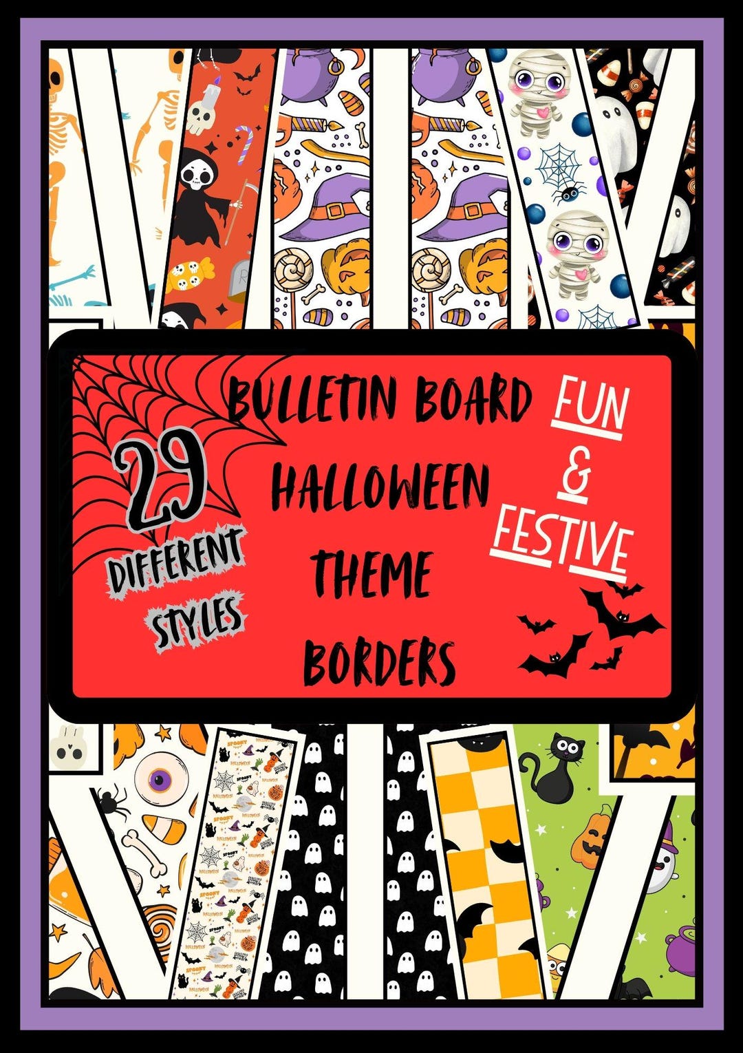 Halloween Bulletin Board Border Digital Download, Teacher Printable ...