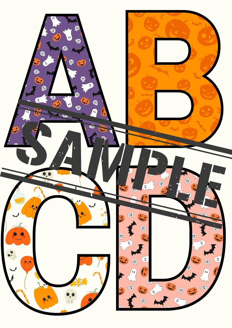 Halloween Alphabet Poster Set: Spooky ABC Wall Art (digital Download ...