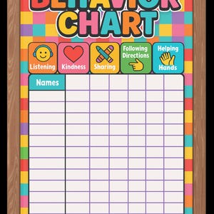 Classroom Behavior Chart | Rainbow Checker Digital Download | Teacher ...