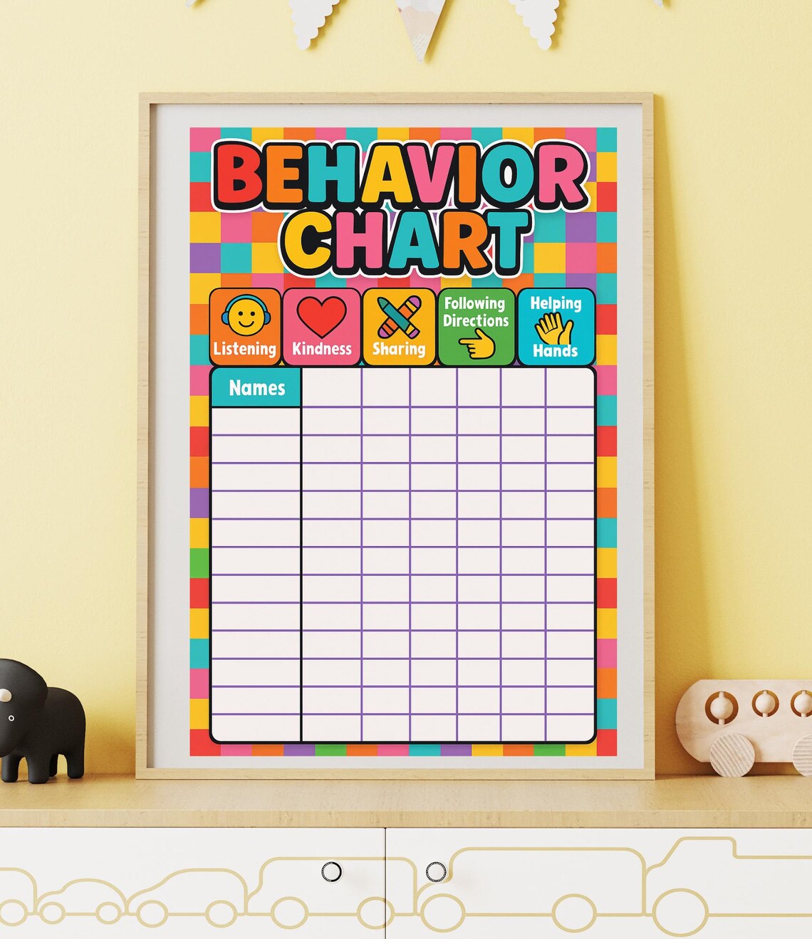 Classroom Behavior Chart | Rainbow Checker Digital Download | Teacher ...