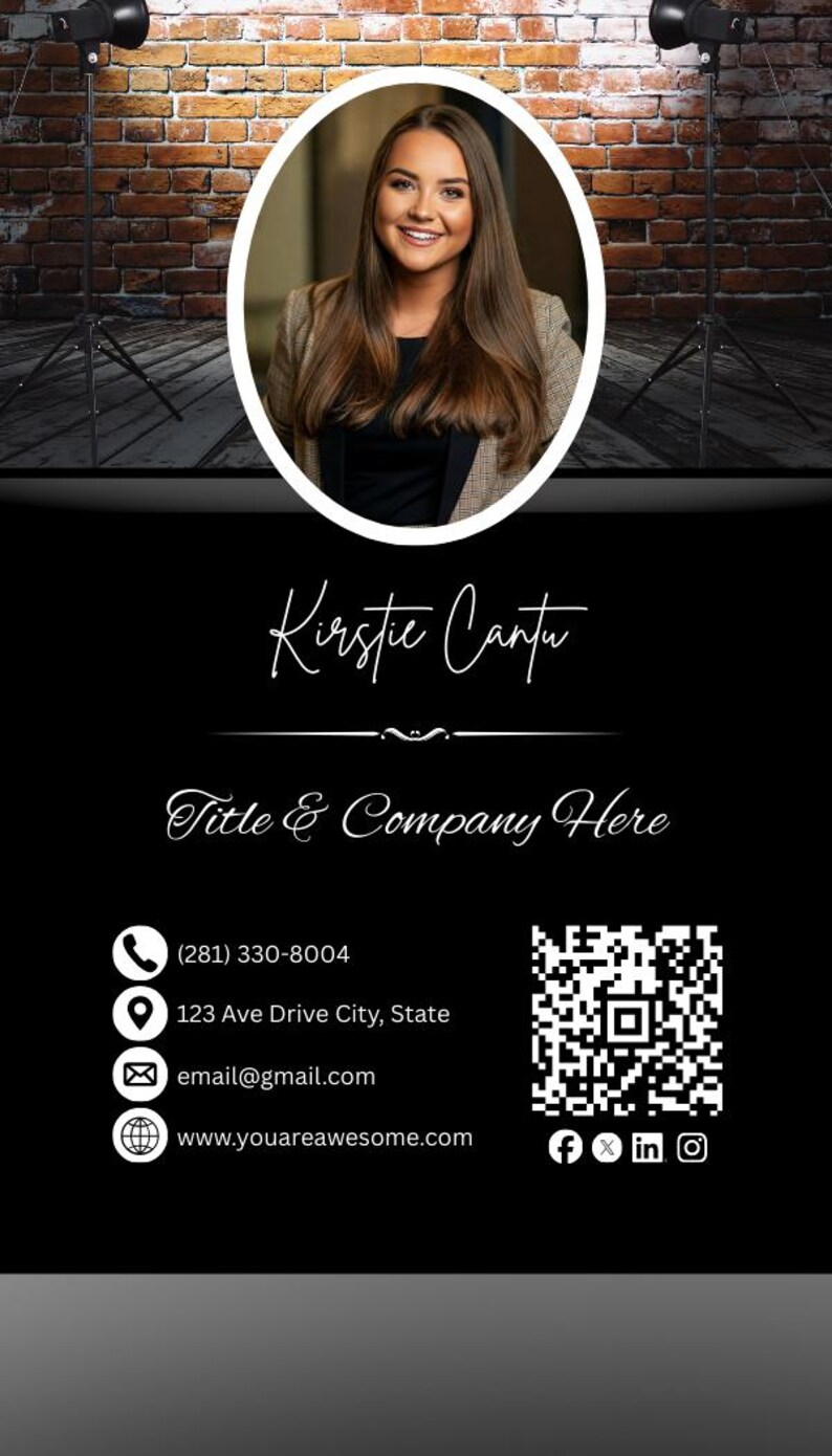 Custom Digital Business Card: QR Code, Clickable Links (canva Template ...