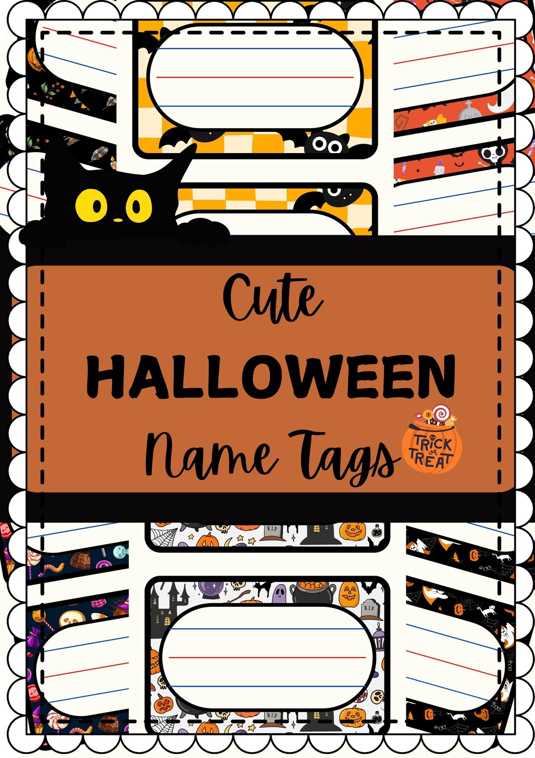 Halloween Name Tags: Spooky Classroom & Work Labels (digital Download ...