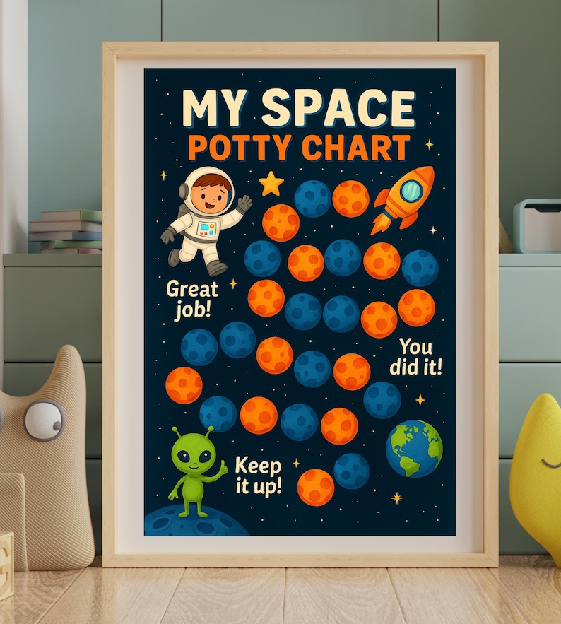 Space Potty Training Chart | Digital Download Toddler Reward Chart ...