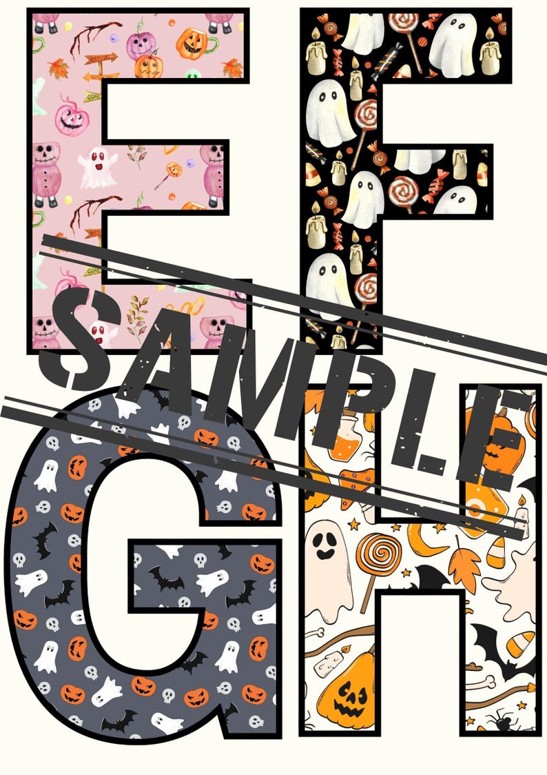 Halloween Alphabet Poster Set: Spooky ABC Wall Art (digital Download ...