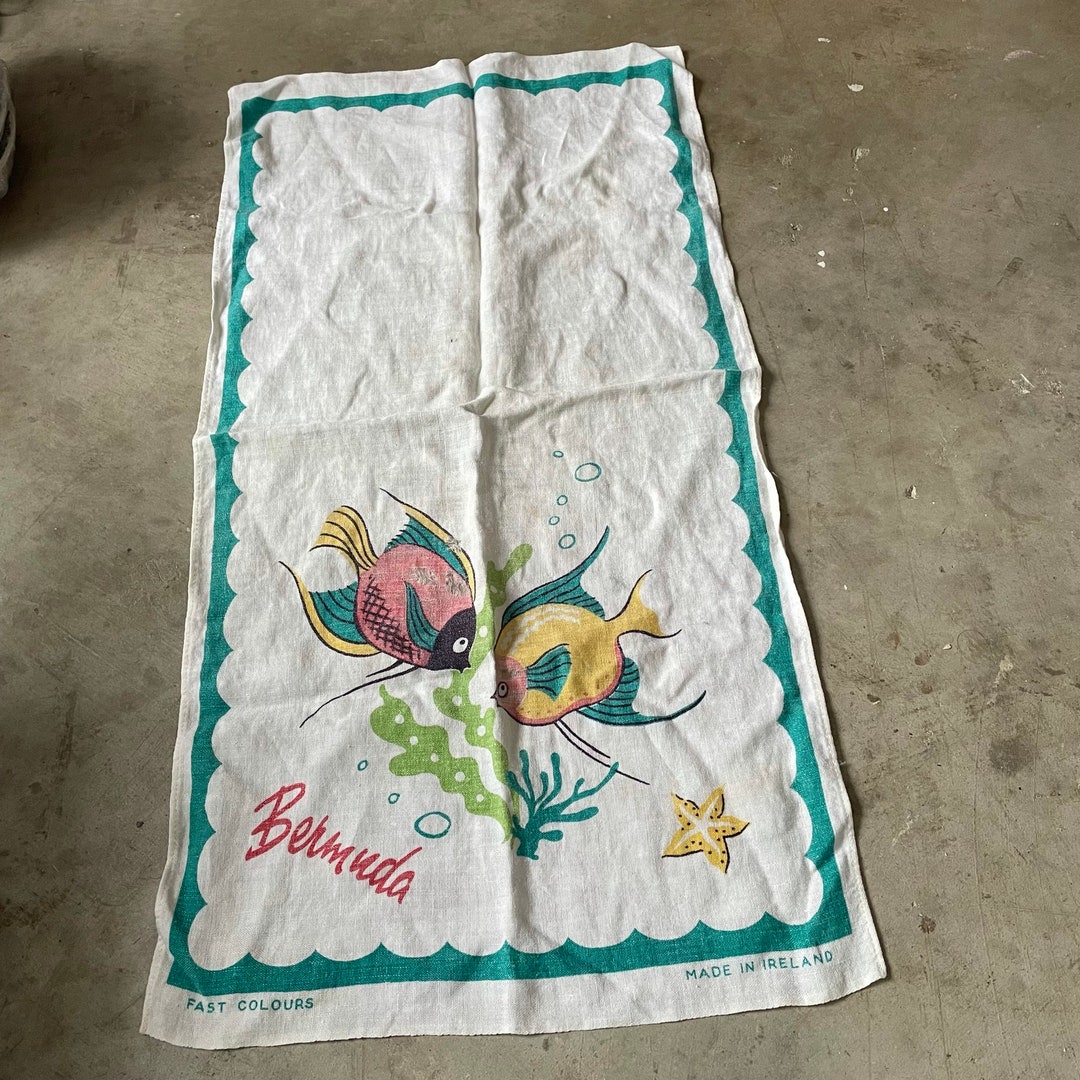 Vintage Bermuda Tea Towel FAST COLOURS - Etsy