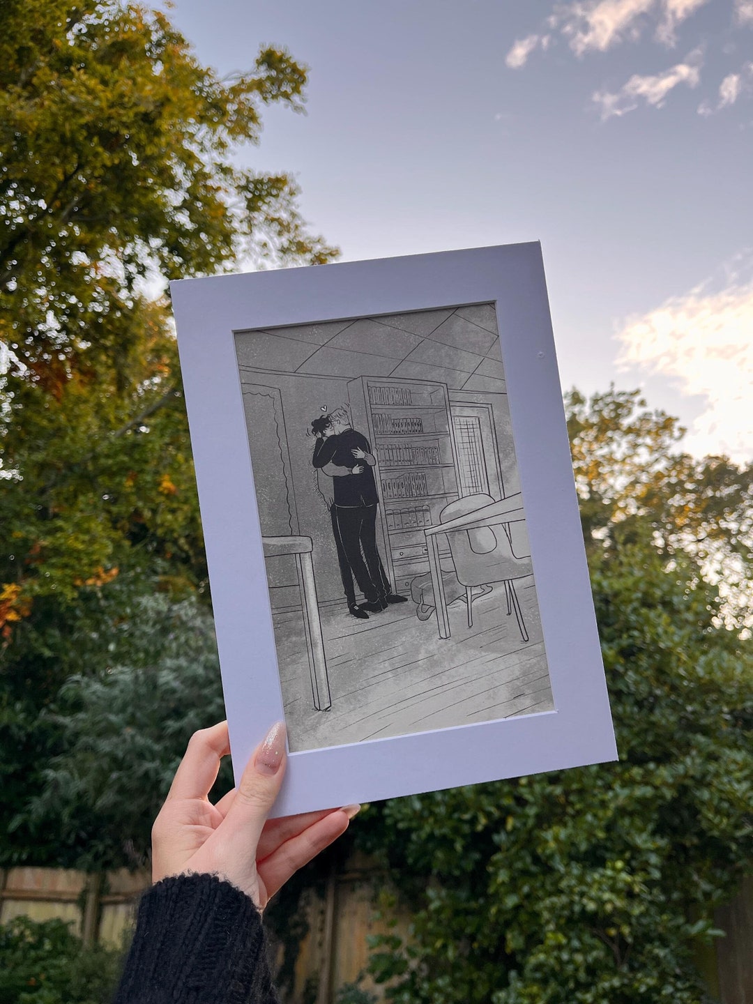 Heartstopper 'school Snog' Mounted Book Page - Etsy