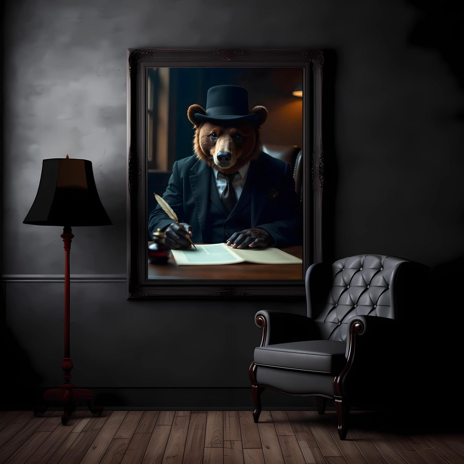 Roary the Bear Animal in Suit Wall Art Gift Poster Print, Printable ...