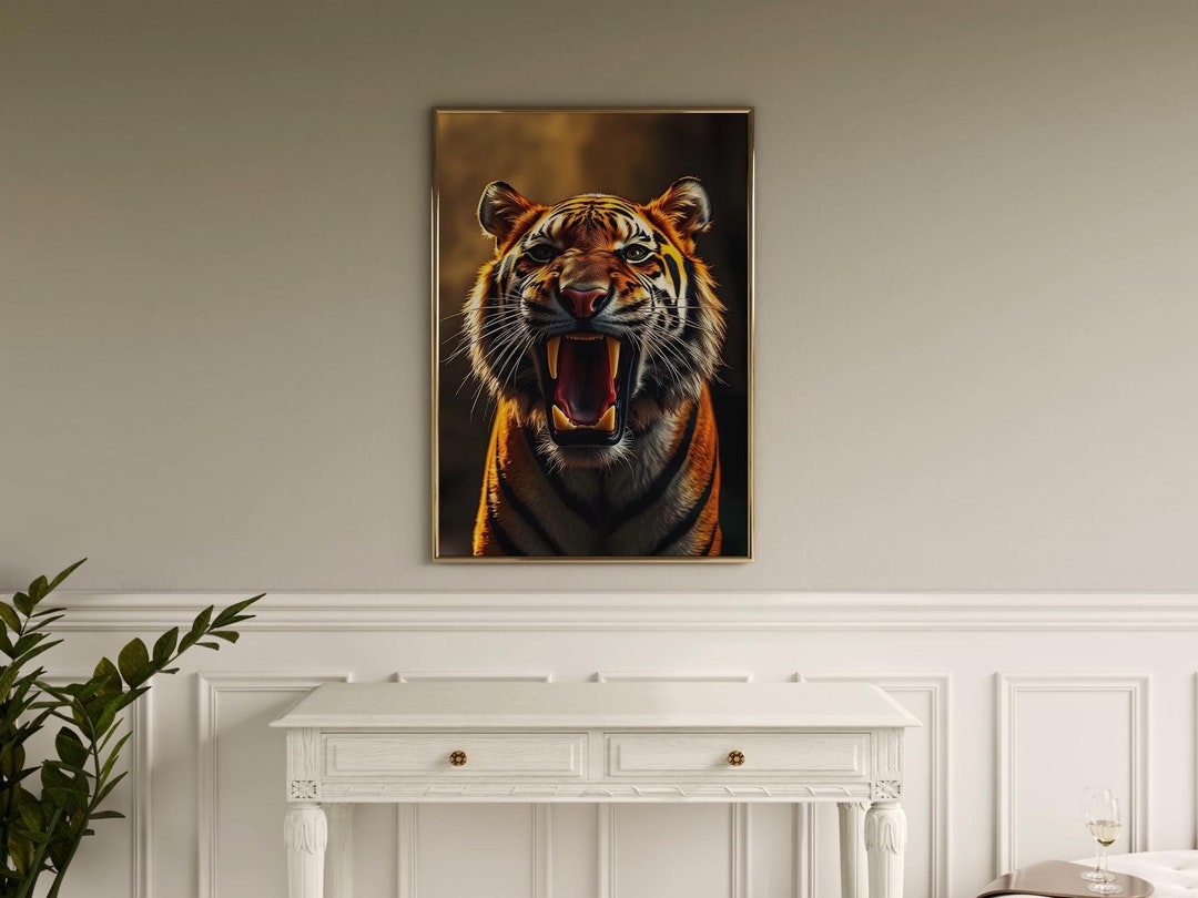 Tiger Head Wall Art, Animal Portrait, Wild Animal Artwork Print on ...